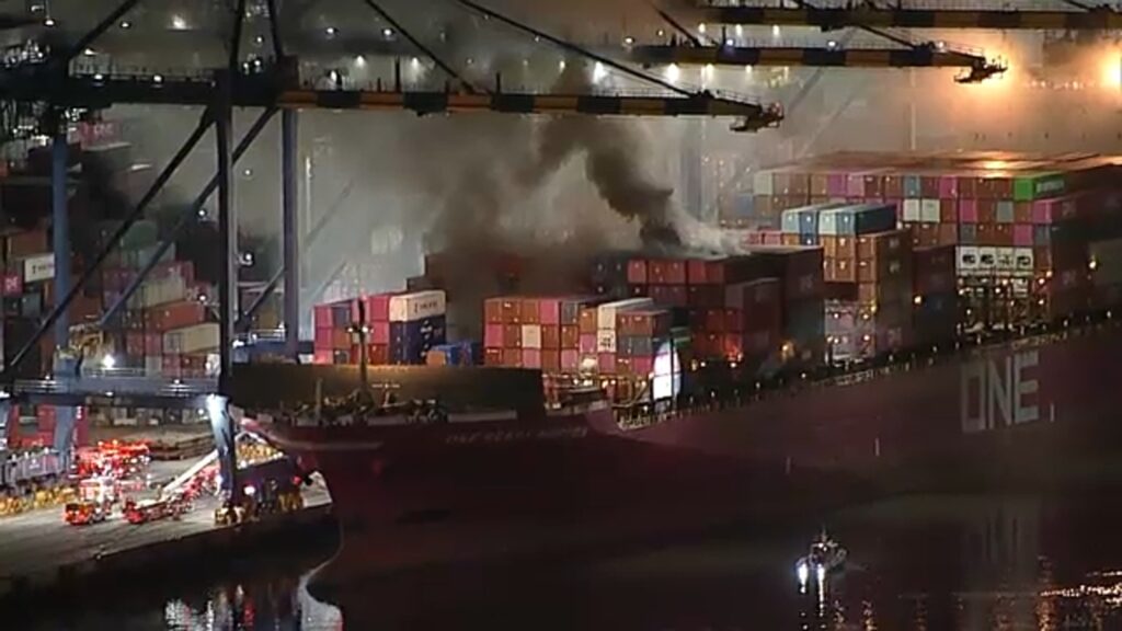 Urgent: Fire Erupts on Container Ship at Port of LA, 6 Missing ...
